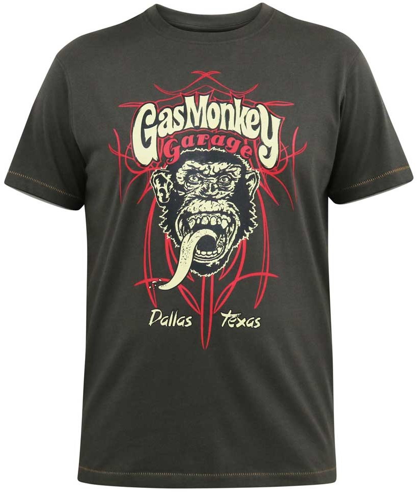 T-shirt i stora storlekar D555 DALLAS Official Gas Monkey Printed Crew ...