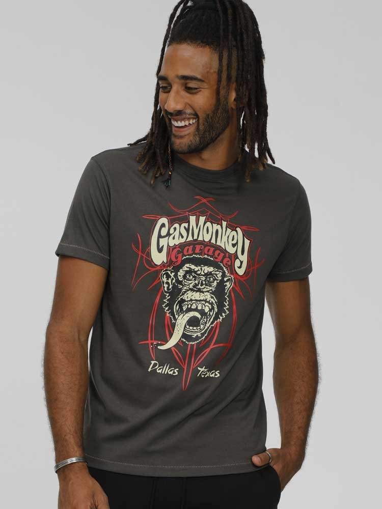 T-shirt i stora storlekar D555 DALLAS Official Gas Monkey Printed Crew ...